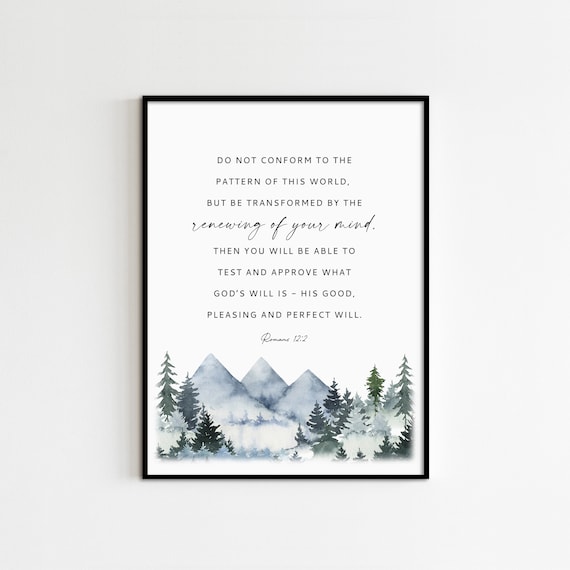 Romans 12:2 Do Not Conform to the Pattern Bible Verse Wall Art | Etsy