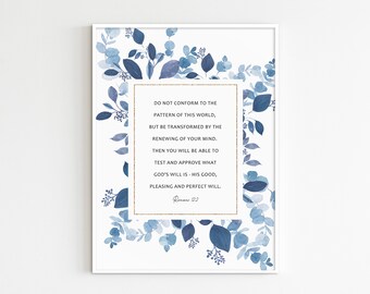 Romans 12:2 Do Not Conform to the Pattern Bible Verse Wall Art | Etsy