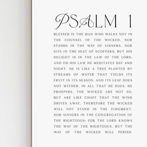 Psalm 1, Bible Verse Print , Bible Verse Wall Art, Printable Scripture ...