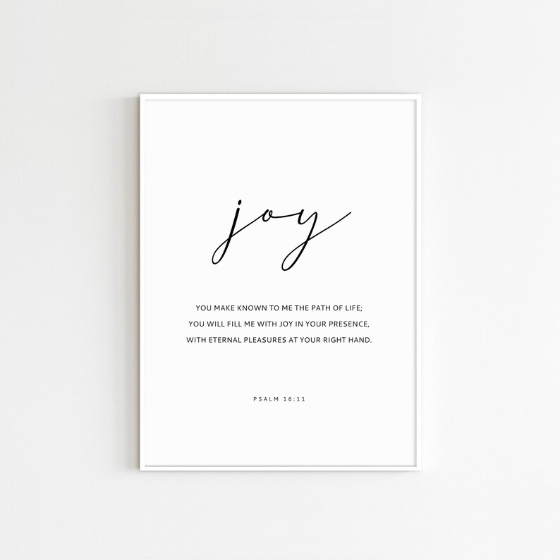 Psalm 16:11 Scripture Art, Christian Joy Print (digital Download) - Etsy