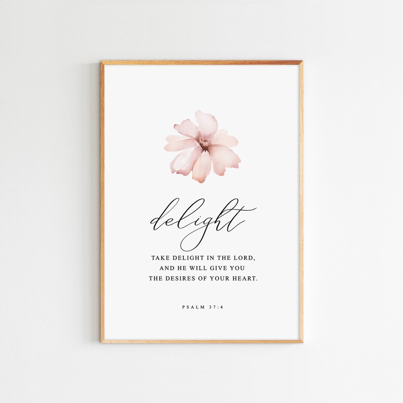 PSALM 37: 4 Bible Verse Printable Wall Art Scripture Print | Etsy