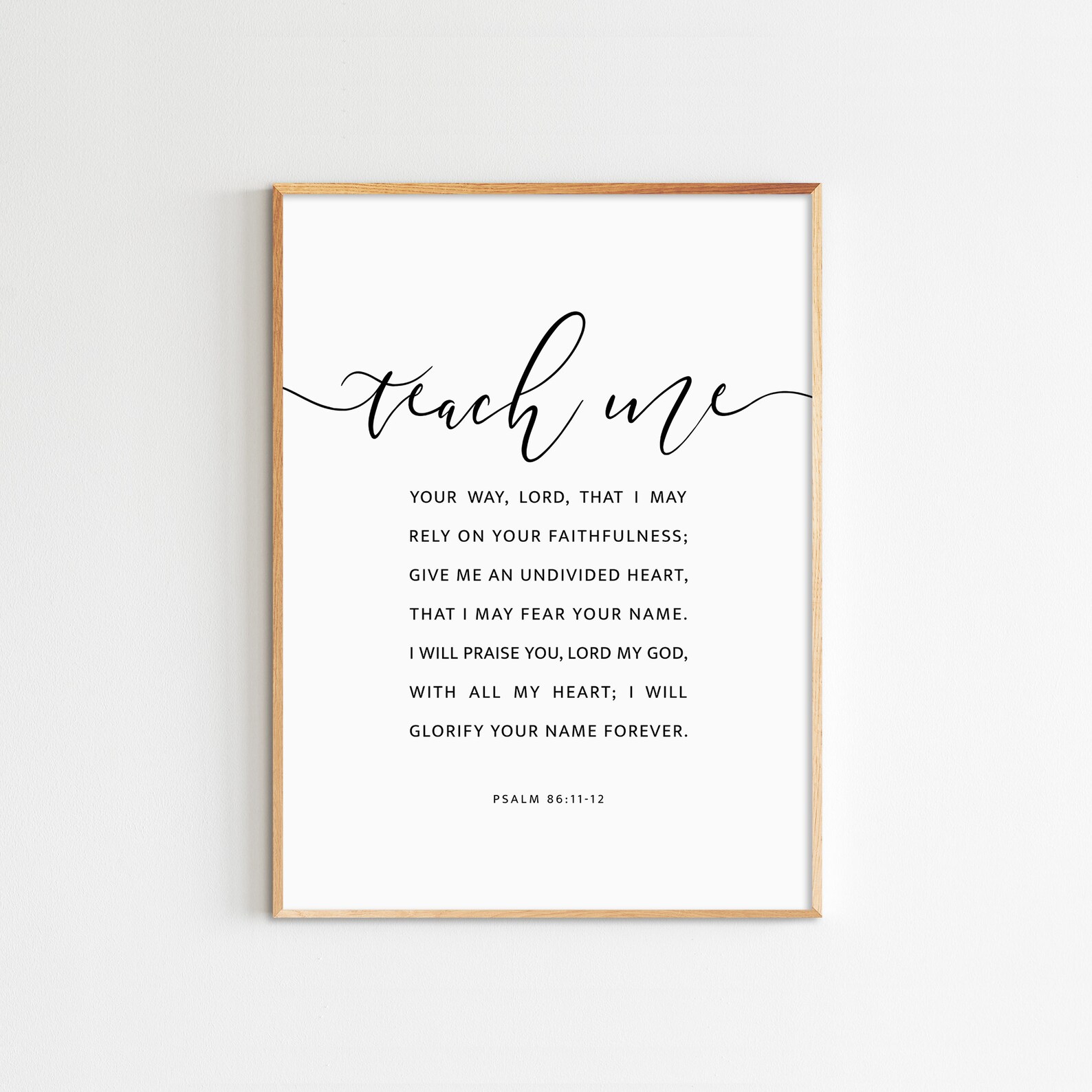 Psalm 86:11-12 Scripture Print, Christian Home Decor (digital Download ...