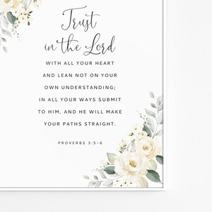 PROVERBS 3:5-6 Trust in the Lord Bible Verse Wall Art Printable ...