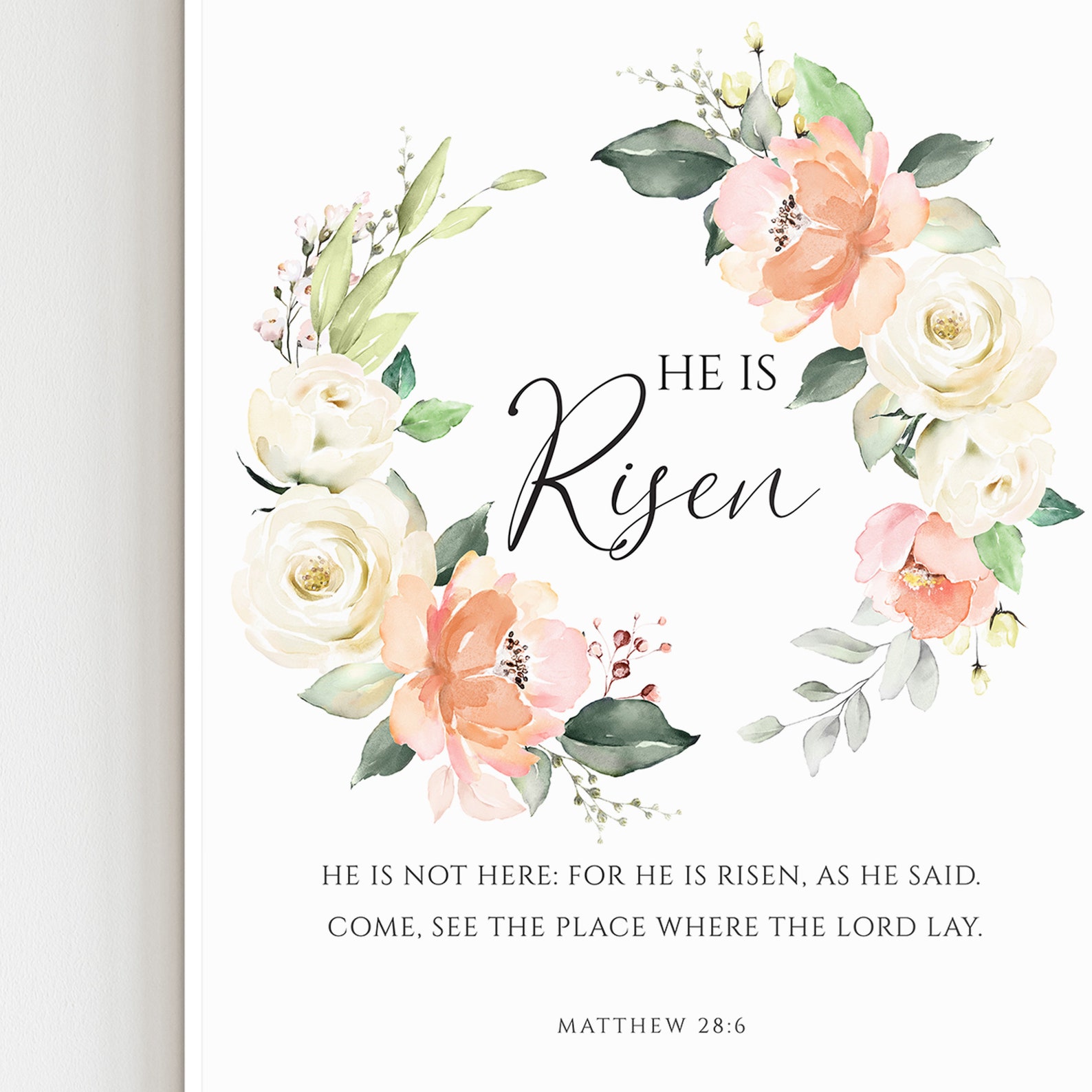 He is Risen Matthew 28:6 Easter Decor Spring Printable Bible - Etsy