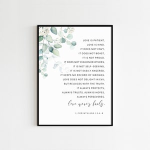 1 Corinthians 13:4-8, Love is Patient Love is Kind Love Never Fails ...