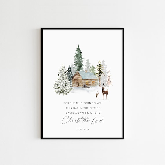 Luke 2:11 Christmas Bible Verse Art Holiday Home Decor | Etsy