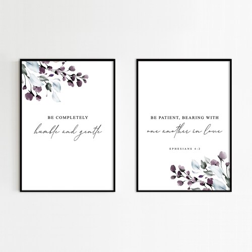 Ephesians 4:2 Be Completely Humble and Gentle Quote Print - Etsy
