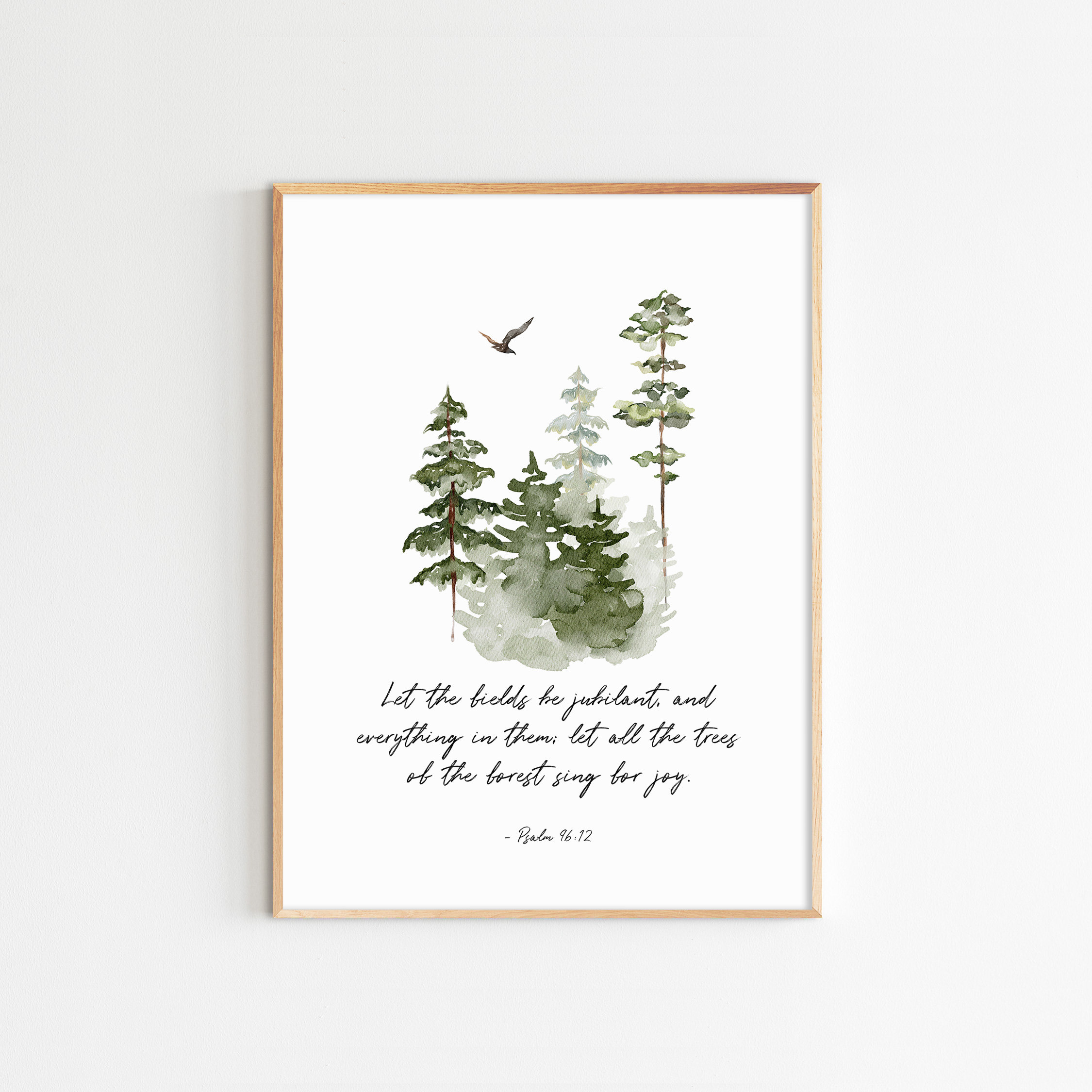 Psalm 96:12 Bible Verse Wall Art Christian Home Office Decor | Etsy