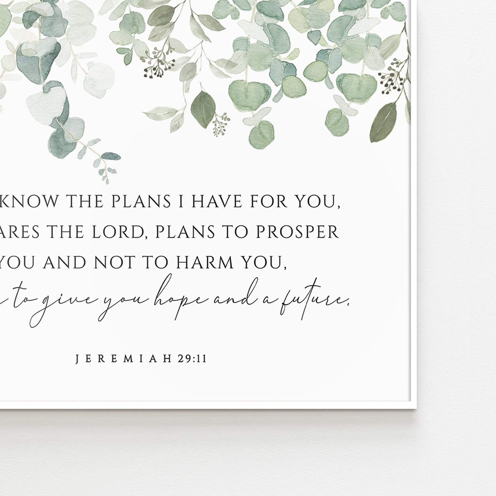 Jeremiah 29:11 Bible Verse Wall Art Botanical Scripture Print | Etsy