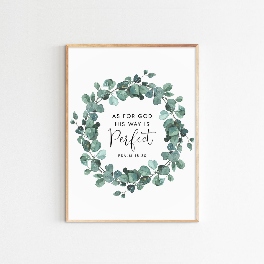 Psalm 18:30 Botanical Print, Bible Verse Wall Art (digital Download) - Etsy