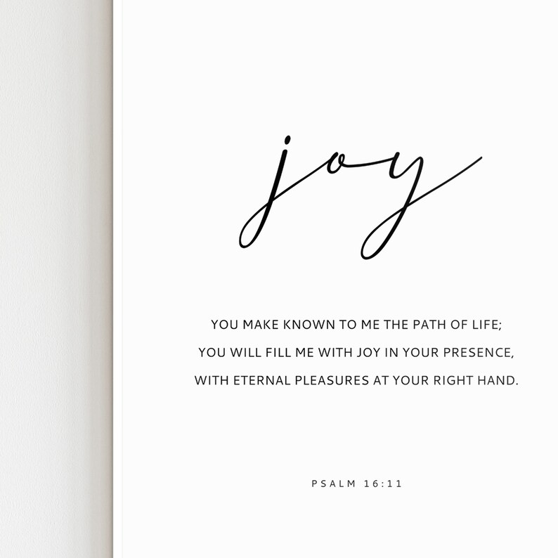 Psalm 16:11 Scripture Art, Christian Joy Print (digital Download) - Etsy