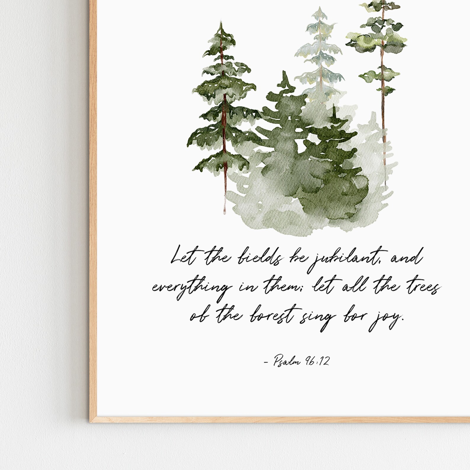 Psalm 96:12 Bible Verse Wall Art Christian Home Office Decor | Etsy