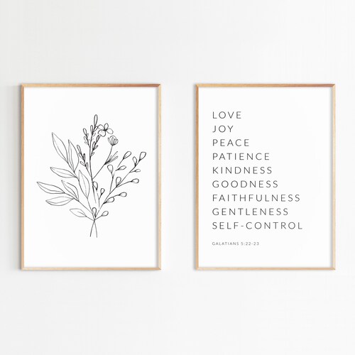 Fruit of the Spirit Wall Art Minimalist Abstract Christian - Etsy