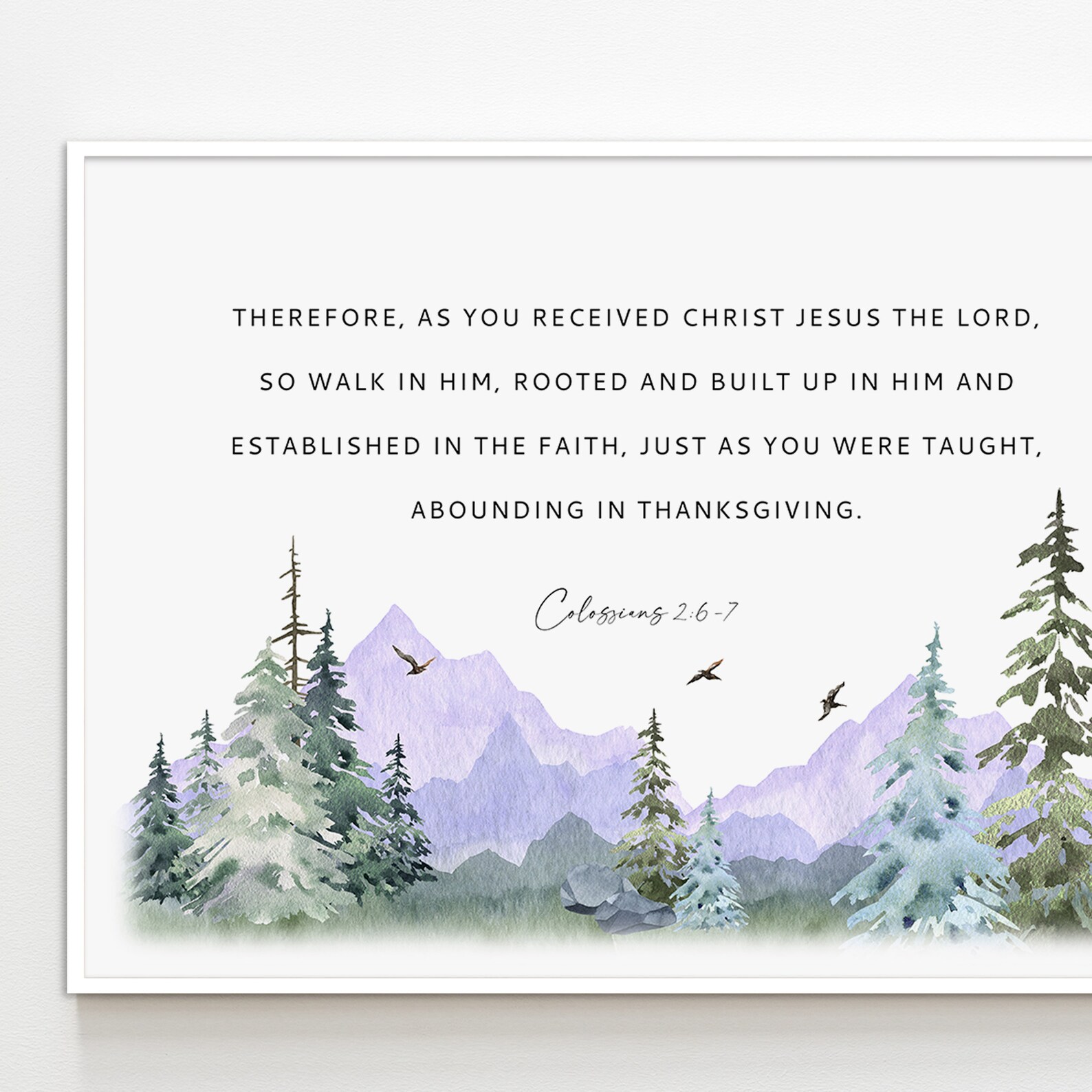 Colossians 2:6-7 Scripture Art, Christian Home Decor (digital Download ...