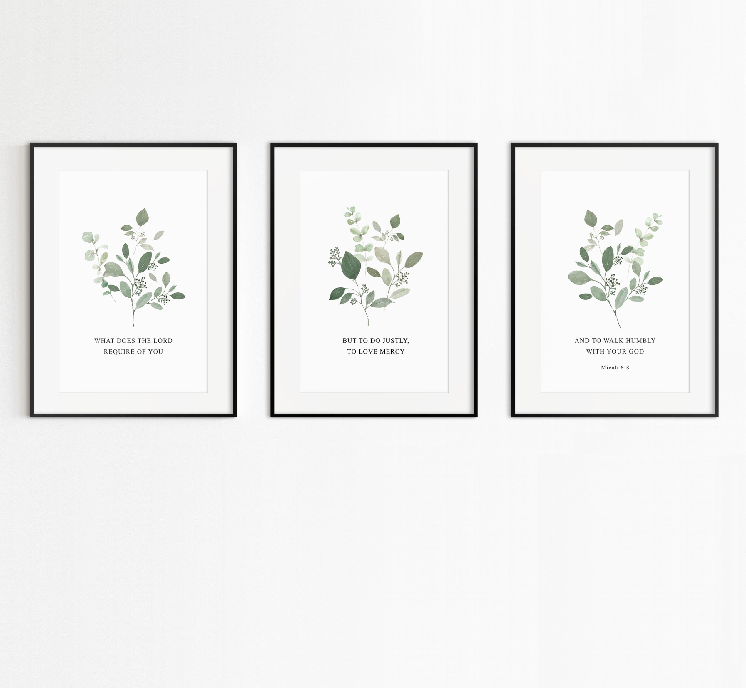 Micah 6:8 Act Justly Love Mercy Walk Humbly Printable Set of 3 | Etsy