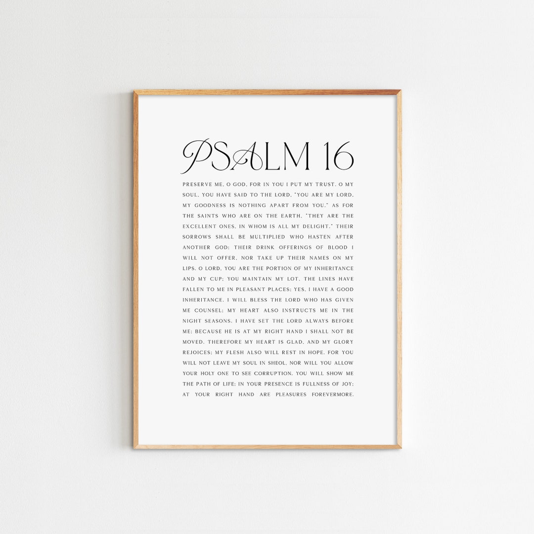 Psalm 16, Keep Me Safe My God, Bible Verse Wall Art, Printable ...