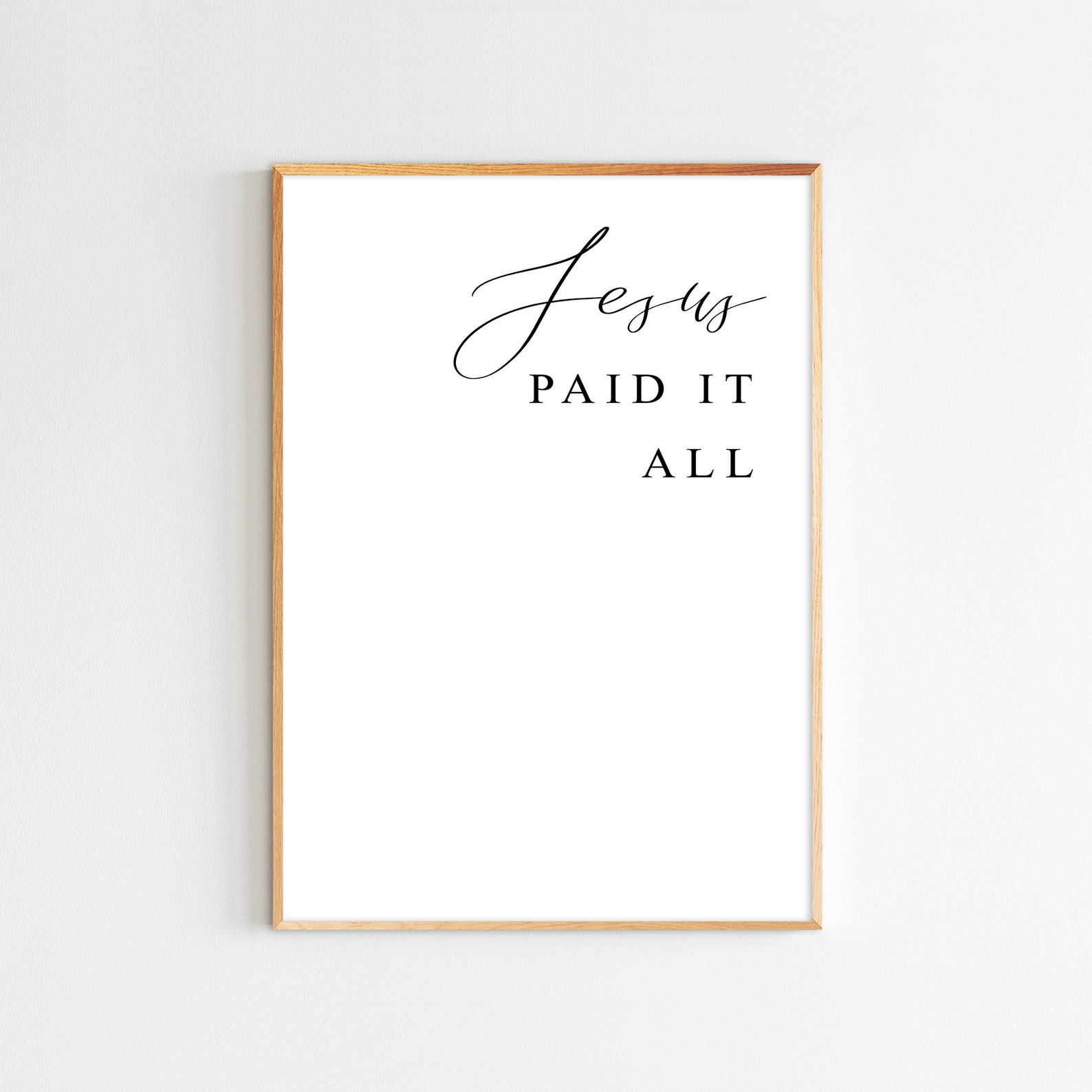 Jesus Paid It All All to Him I Owe Bible Verse Wall Art | Etsy