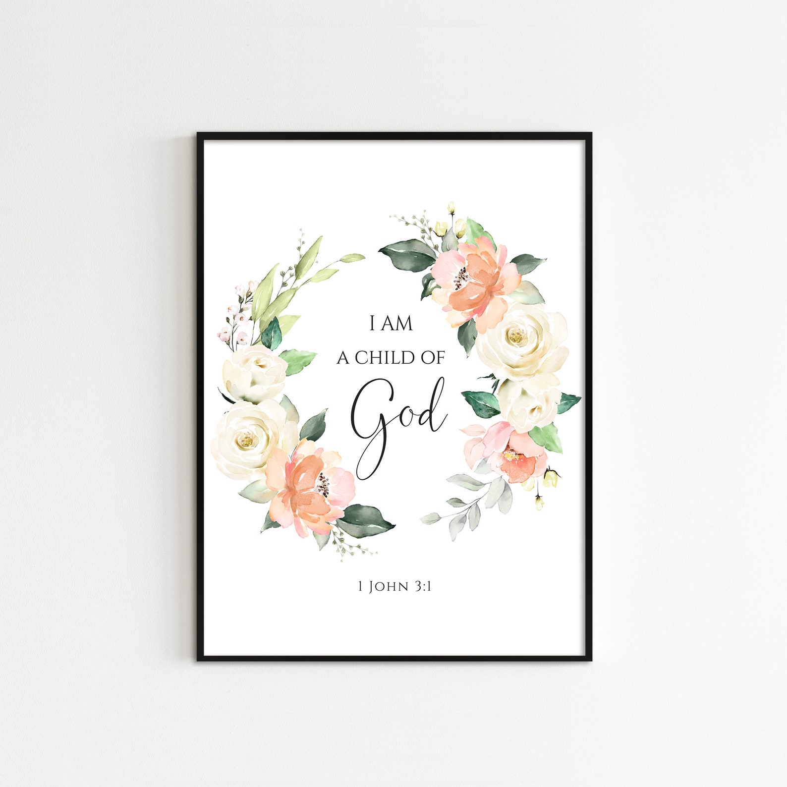 I Am A Child Of God 1 John 3:1 Bible Verse Wall Art Kids | Etsy