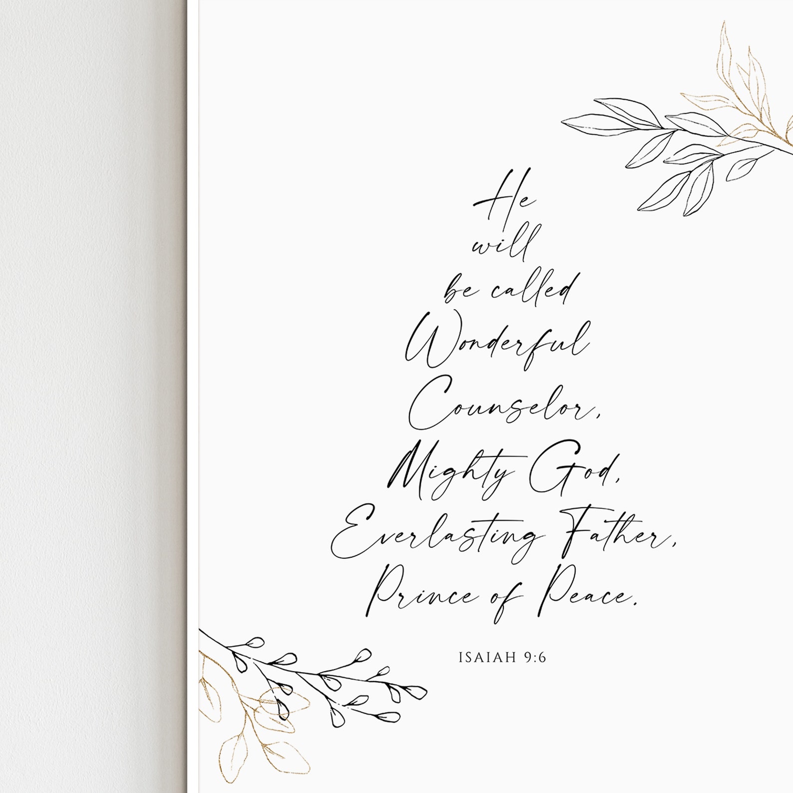 Isaiah 9:6 Christmas Print, Bible Verse Wall Art (digital Download) - Etsy