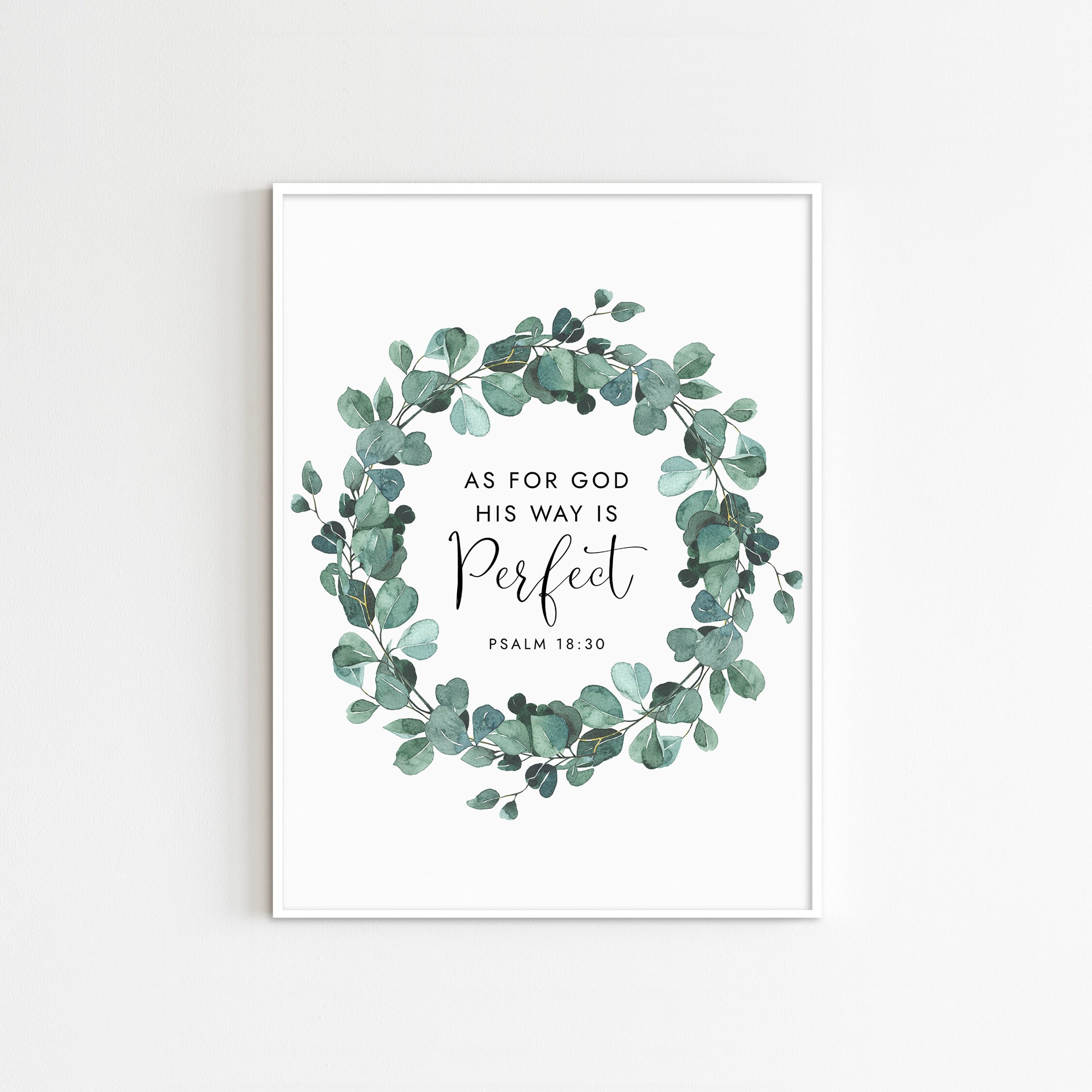 Psalm 18:30 Botanical Print, Bible Verse Wall Art (digital Download) - Etsy