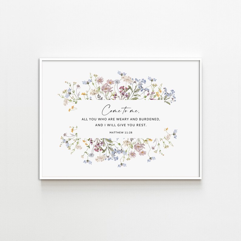 Matthew 11:28 Come to Me Bible Verse Wall Art Printable - Etsy