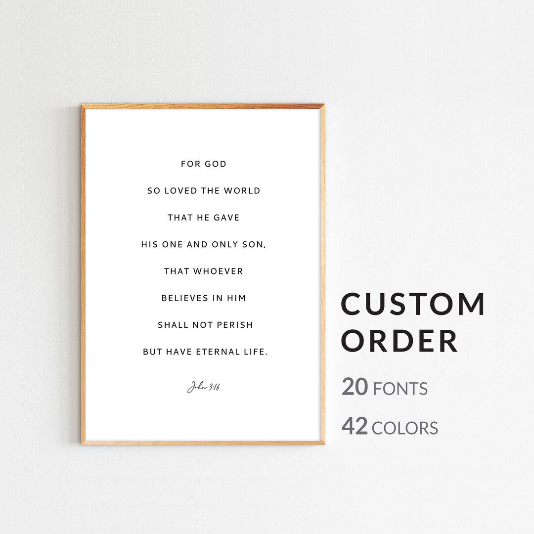 Custom Quote Print Custom Poster Custom Bible Verse Wall Art Print ...