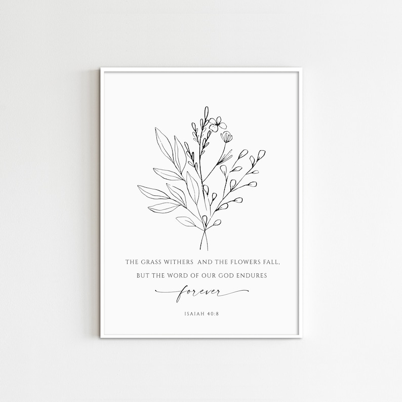 Isaiah 40:8 Bible Verse Wall Art Printable Scripture Christian - Etsy