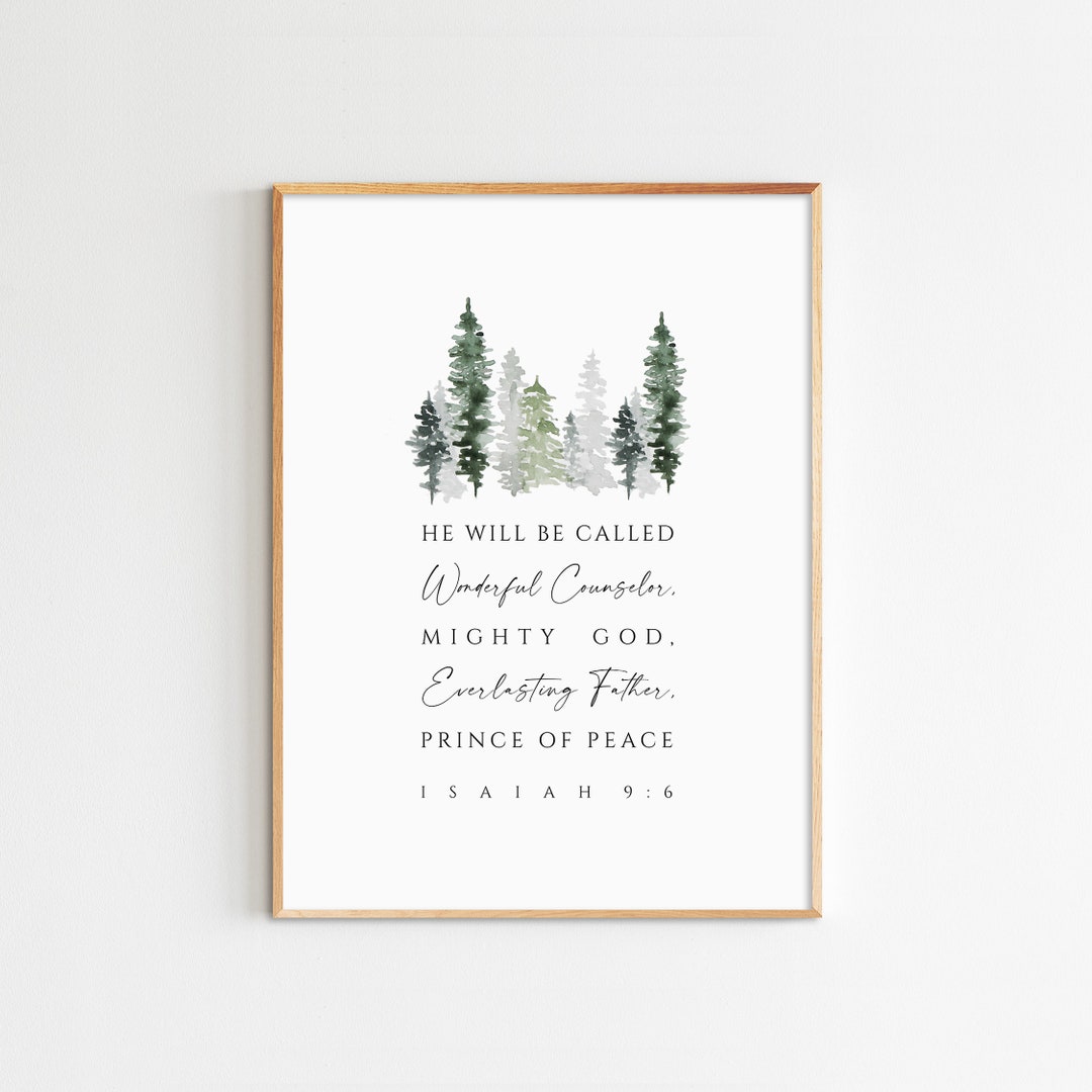 Isaiah 9:6 Christmas Print, Bible Verse Wall Art (digital Download) - Etsy