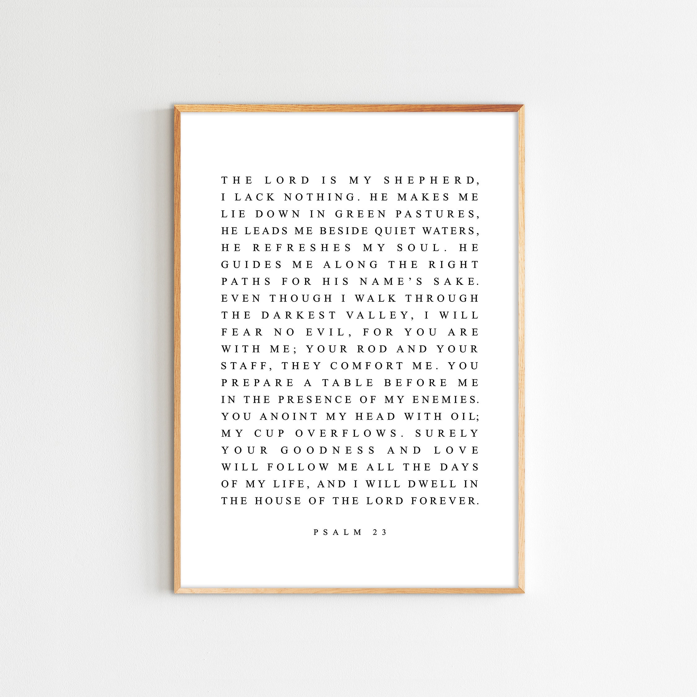 Psalm 23 The Lord Is My Shepherd Bible Verse Wall Art | Etsy