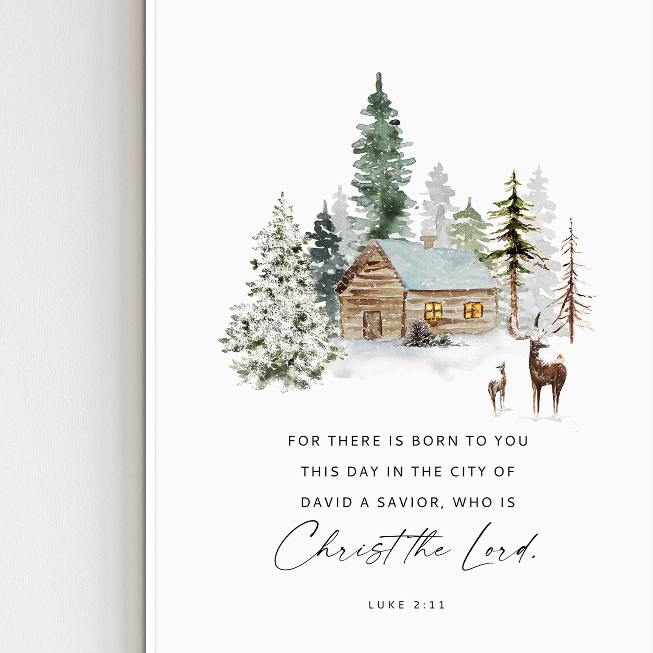 Luke 2:11 Christmas Bible Verse Art Holiday Home Decor - Etsy