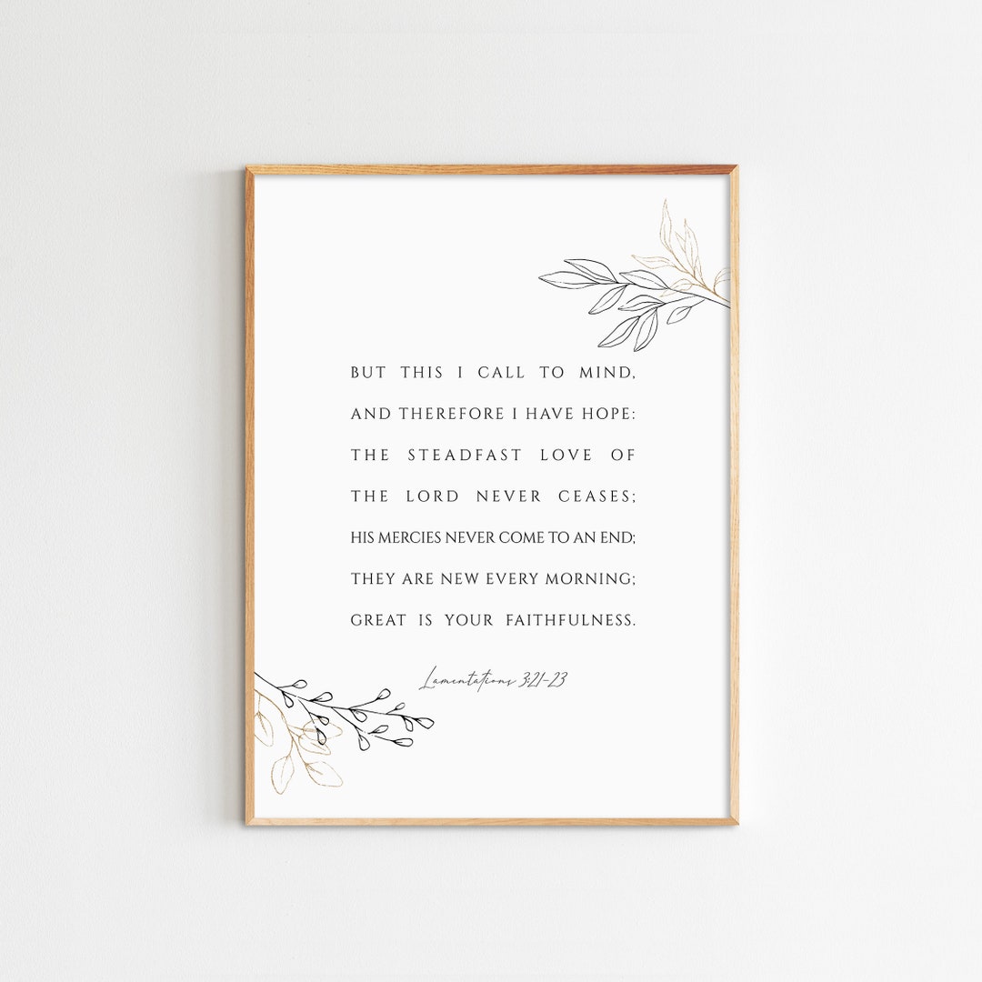 Lamentations 3:23 His Mercies Are New Every Morning, Bible Verse Wall ...