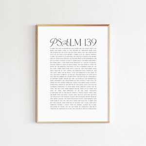 Psalm 139 Bible Verse Print: Minimalist Scripture Wall Art (digital ...