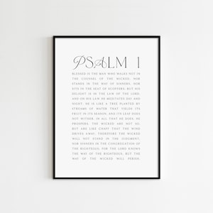 Psalm 1, Bible Verse Print , Bible Verse Wall Art, Printable Scripture ...