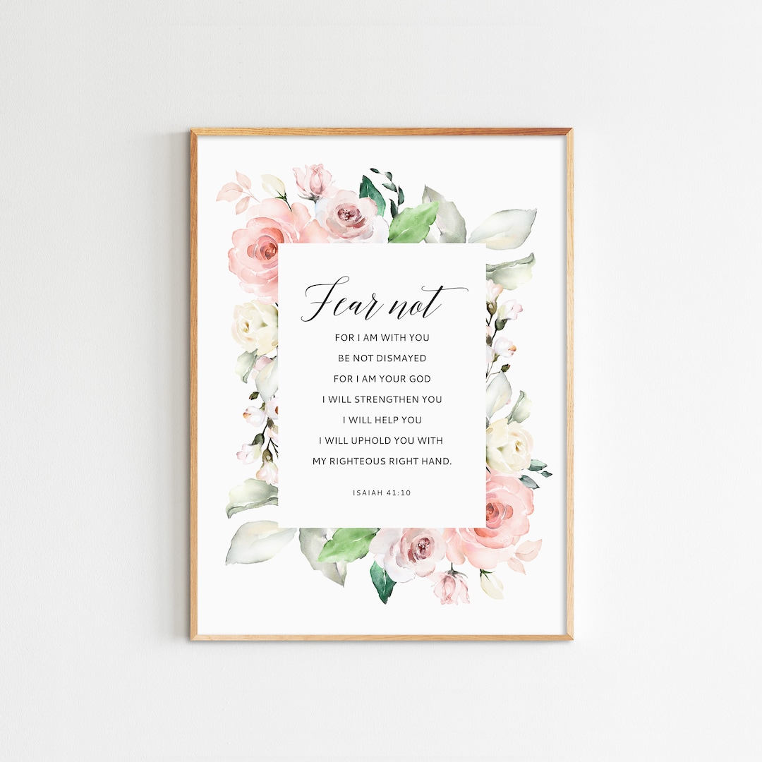 Isaiah 41:10 Bible Verse Wall Art Christian Room Decor Printable ...