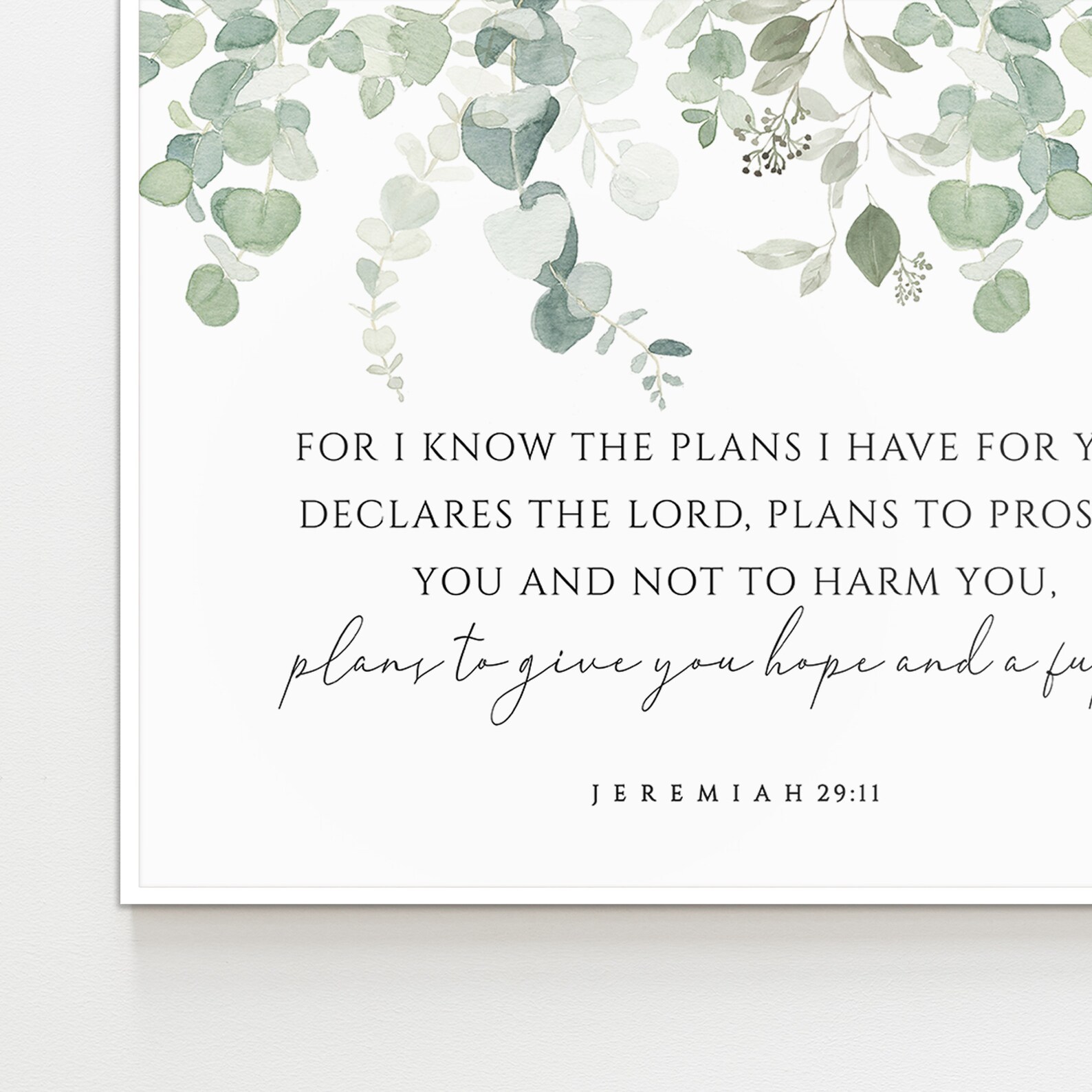 Jeremiah 29:11 Bible Verse Wall Art Botanical Scripture Print | Etsy