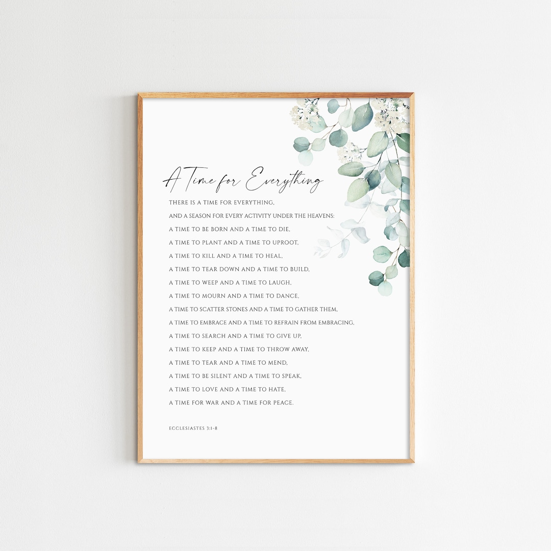 Ecclesiastes 3:1-8 Watercolor Bible Verse Art Print (digital Download ...