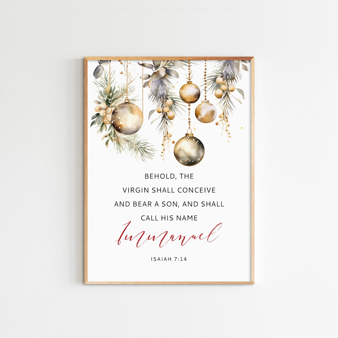Isaiah 7:14, Printable Christmas Print, Christmas Bible Verse Wall Art ...