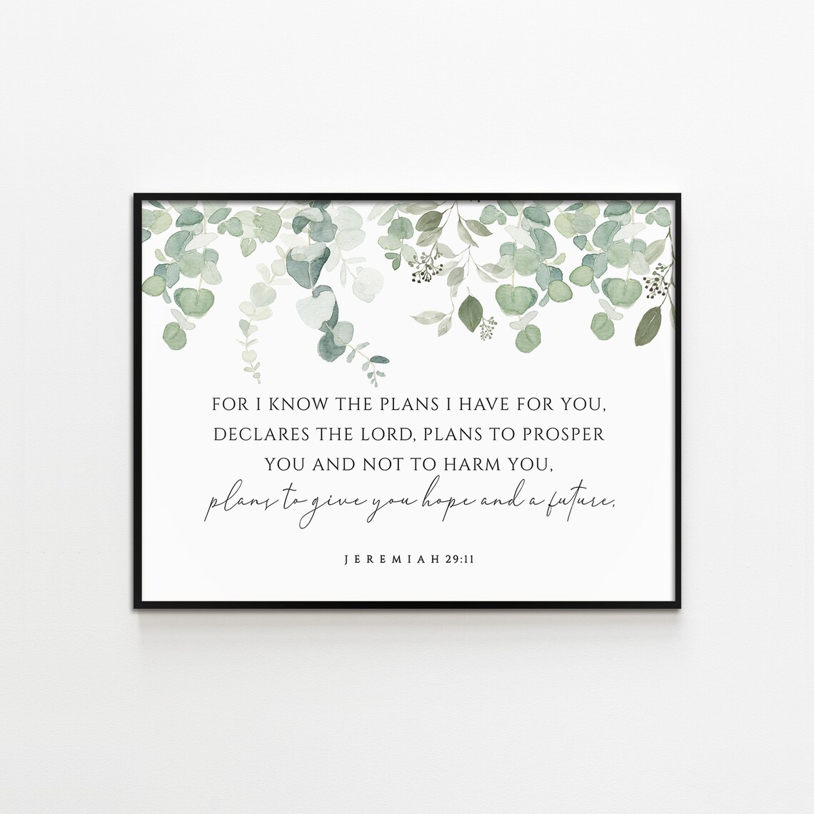 Jeremiah 29:11 Bible Verse Wall Art Botanical Scripture Print | Etsy
