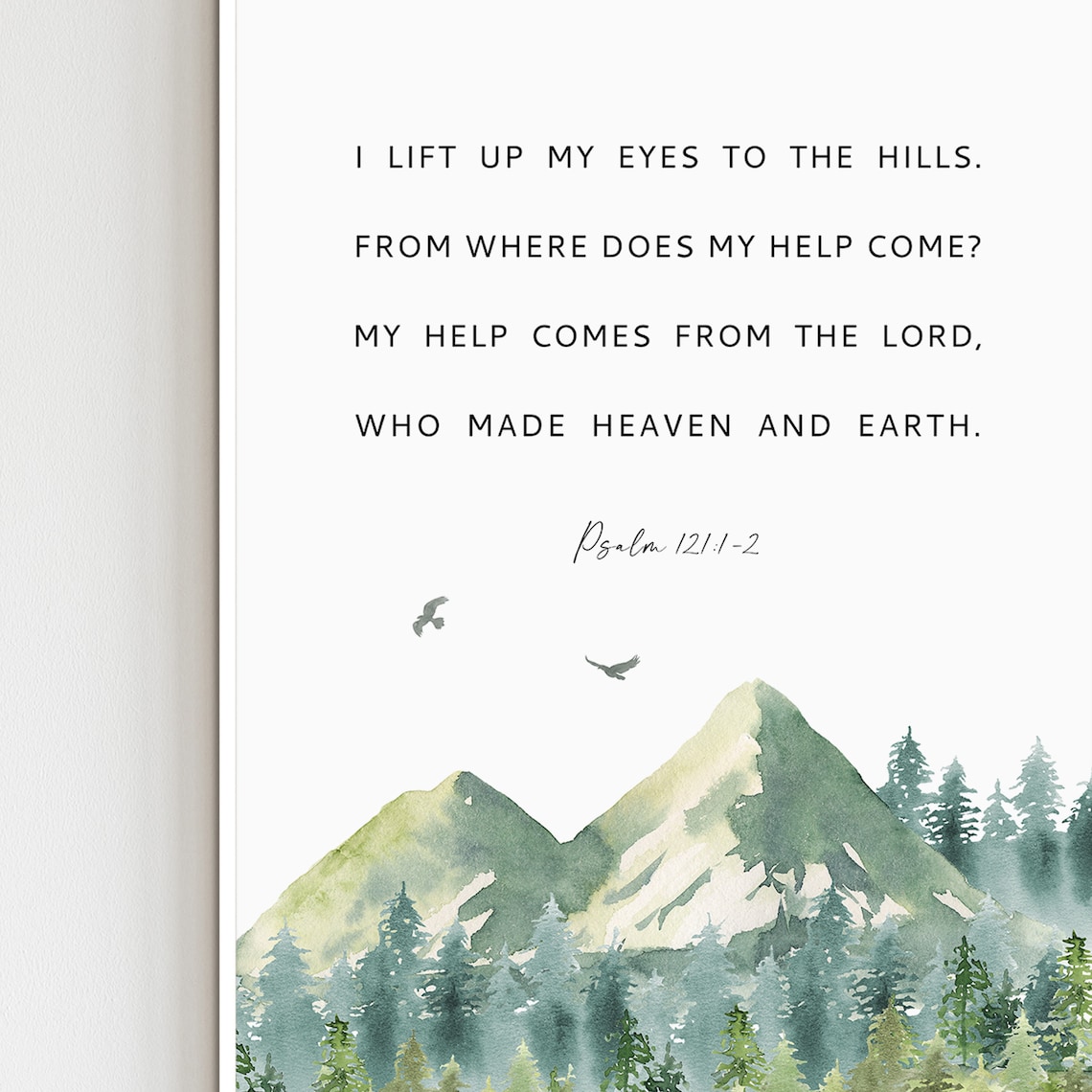 Psalm 121:1-2 Bible Verse Wall Art Printable Watercolor - Etsy