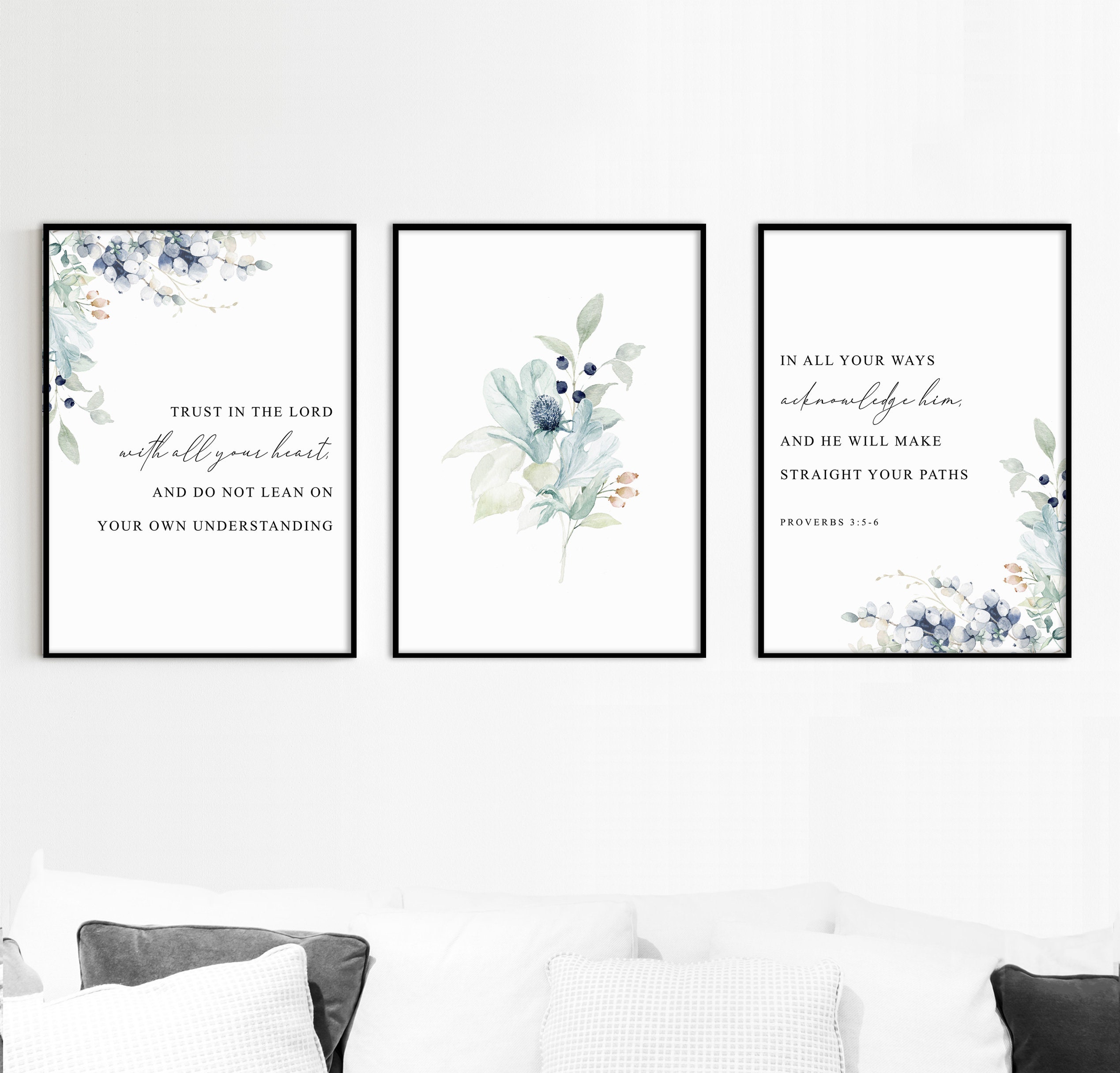 Proverbs 3:5-6 Trust in the Lord Bible Verse Printable Wall - Etsy