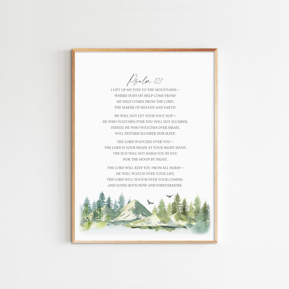 Psalm 121 Bible Verse Printable Wall Art Scripture Digital - Etsy
