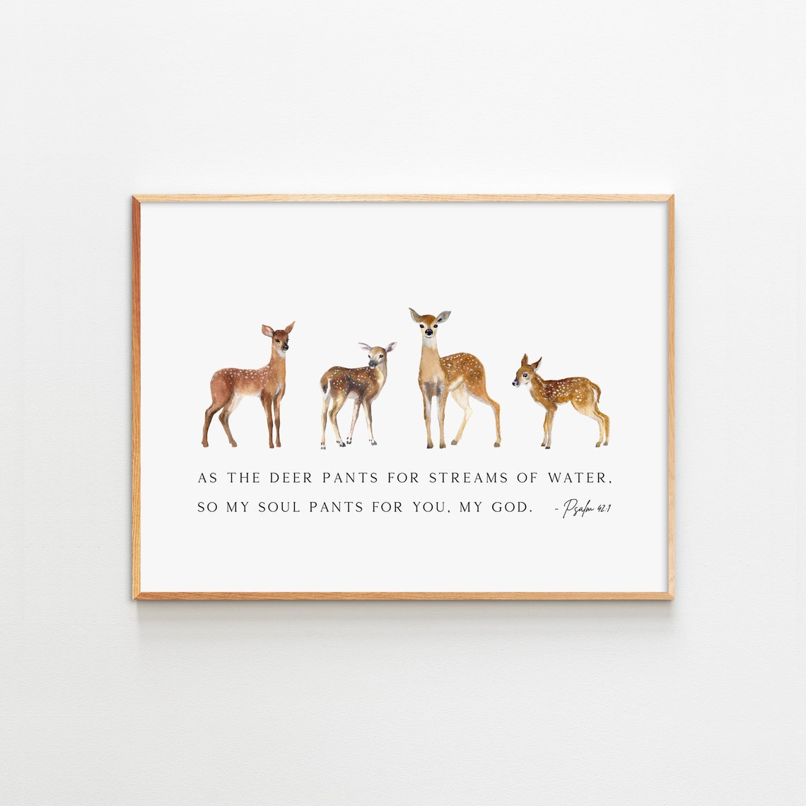 As the Deer Pants, Psalm 42:1, Bible Verse Wall Art Downloadable ...