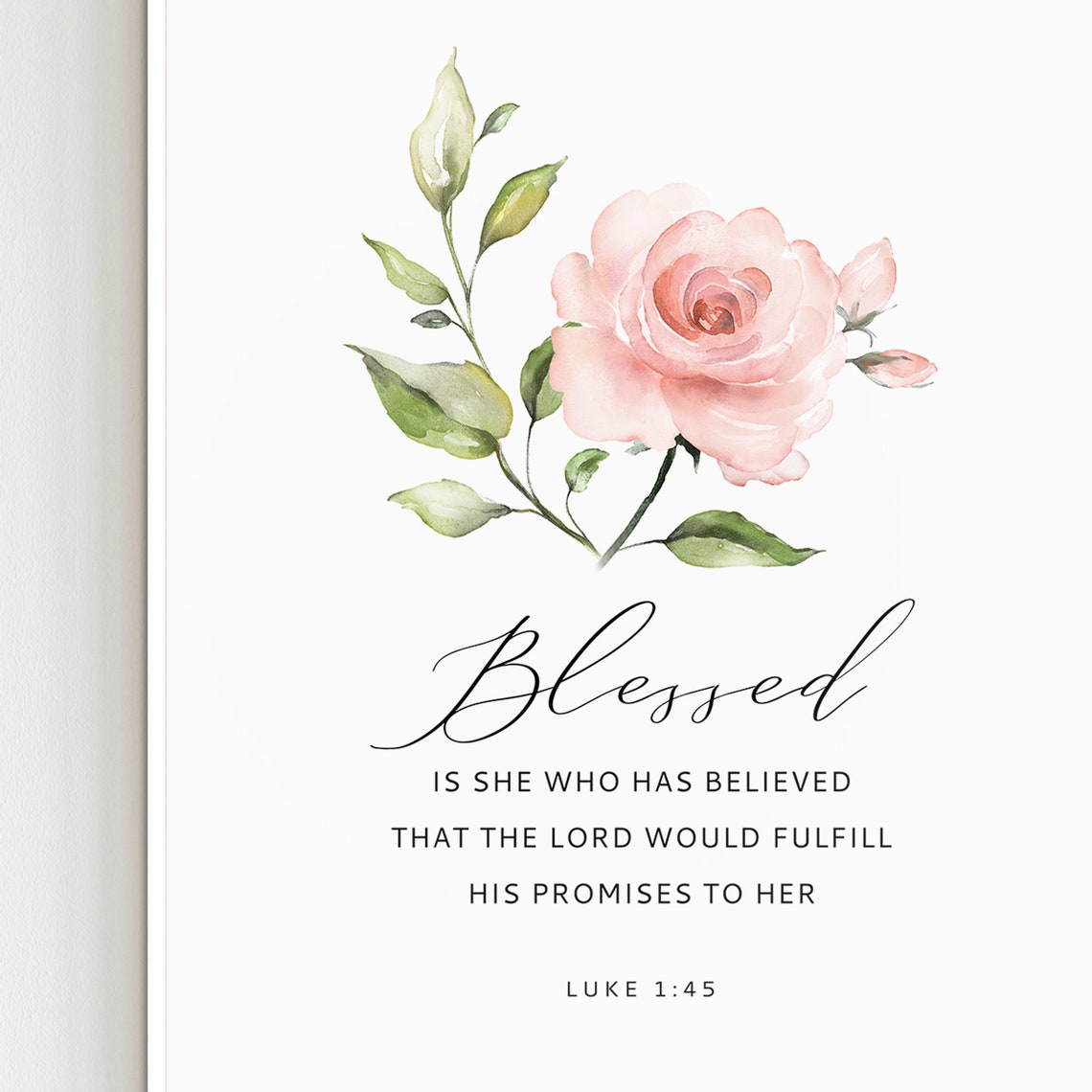 Luke 1:45 Bible Verse Wall Art Printable Scripture | Etsy