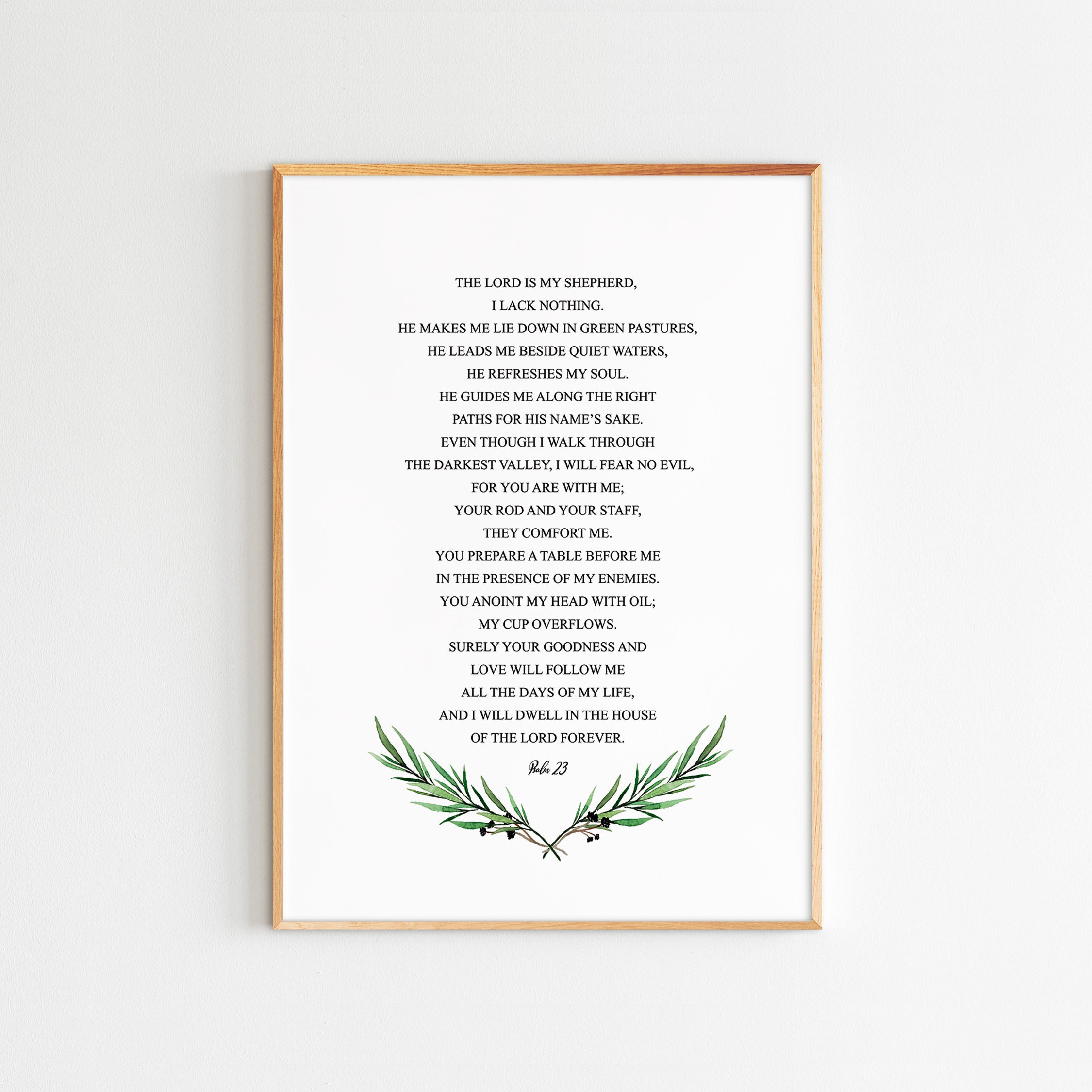 PSALM 23 The Lord Is My Shepherd Bible Verse Wall Art | Etsy