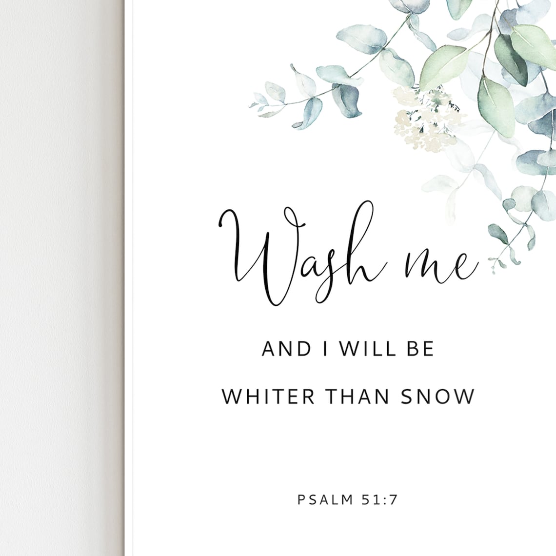 Psalm 51:7 Bible Verse Wall Art Laundry Room Sign Bathroom - Etsy