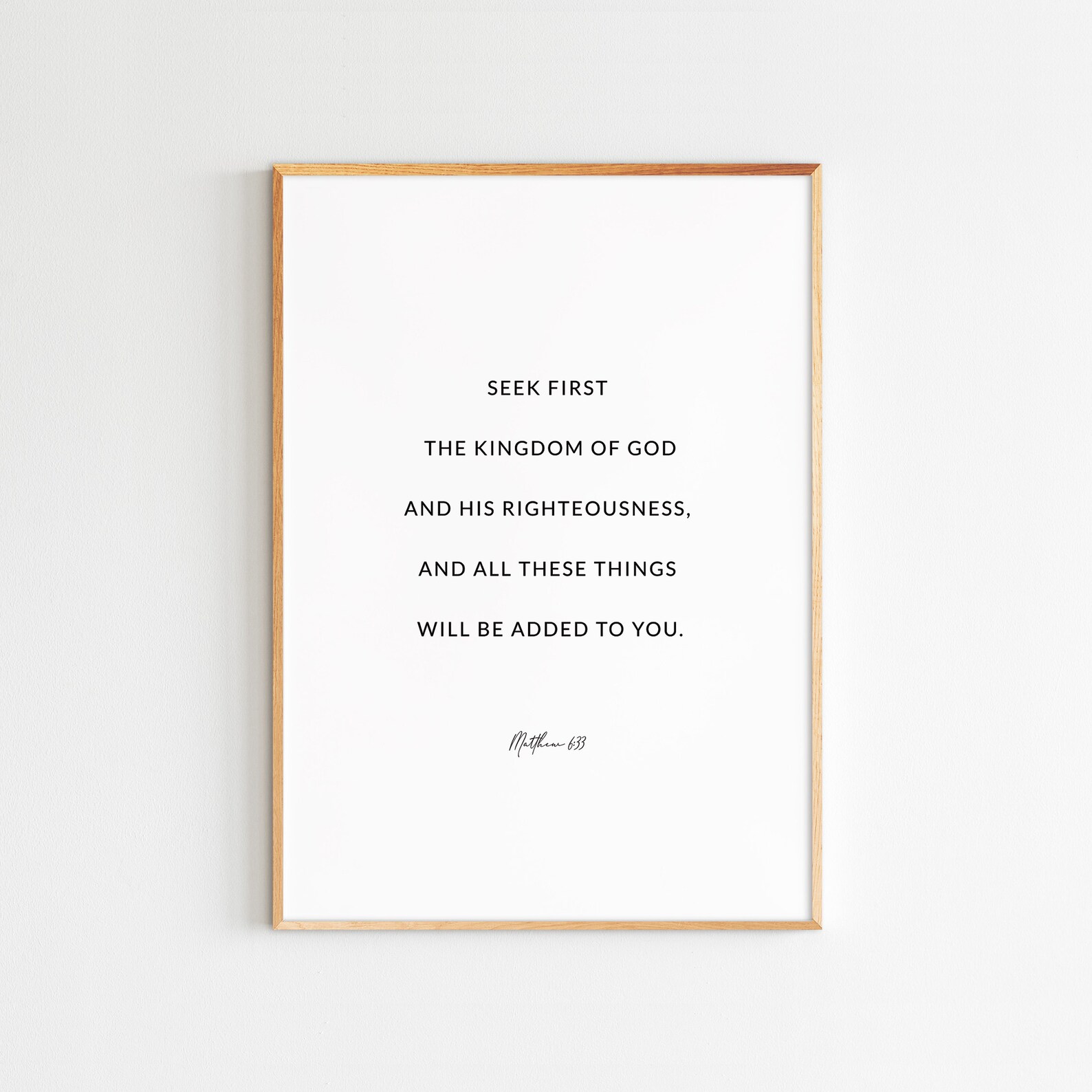 MATTHEW 6:33 Seek First the Kingdom of God Bible Verse Wall - Etsy