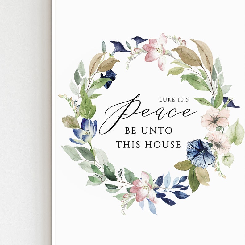 Peace Be Unto This House Luke 10:5 Bible Verse Wall Art Peace | Etsy