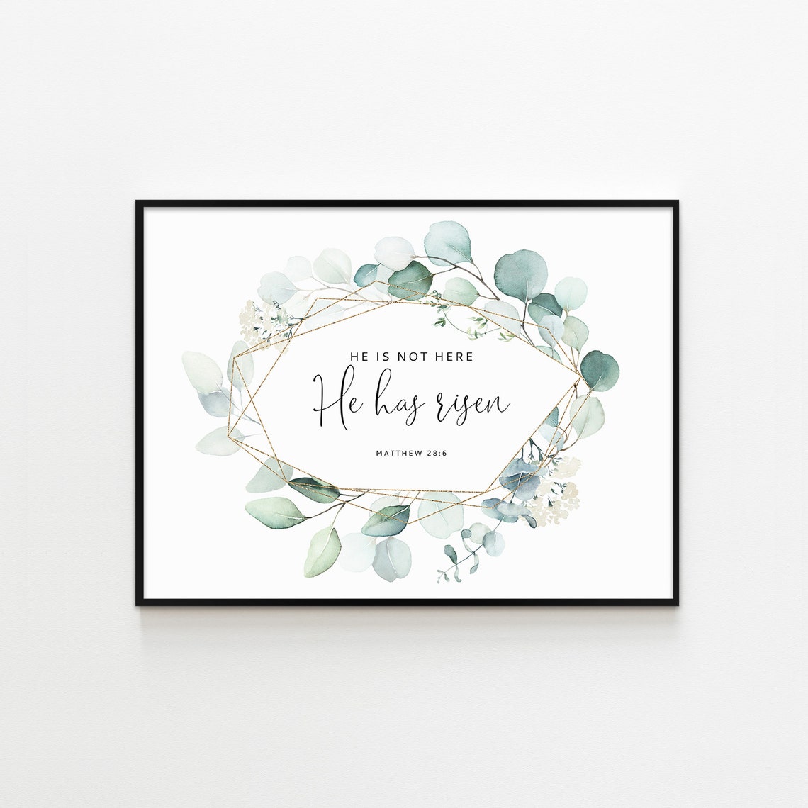 He is Risen Print, Matthew 28:6, Easter Scripture Art (digital Download ...