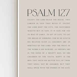 Psalm 127 Scripture Print: Minimalist Christian Wall Art (digital ...