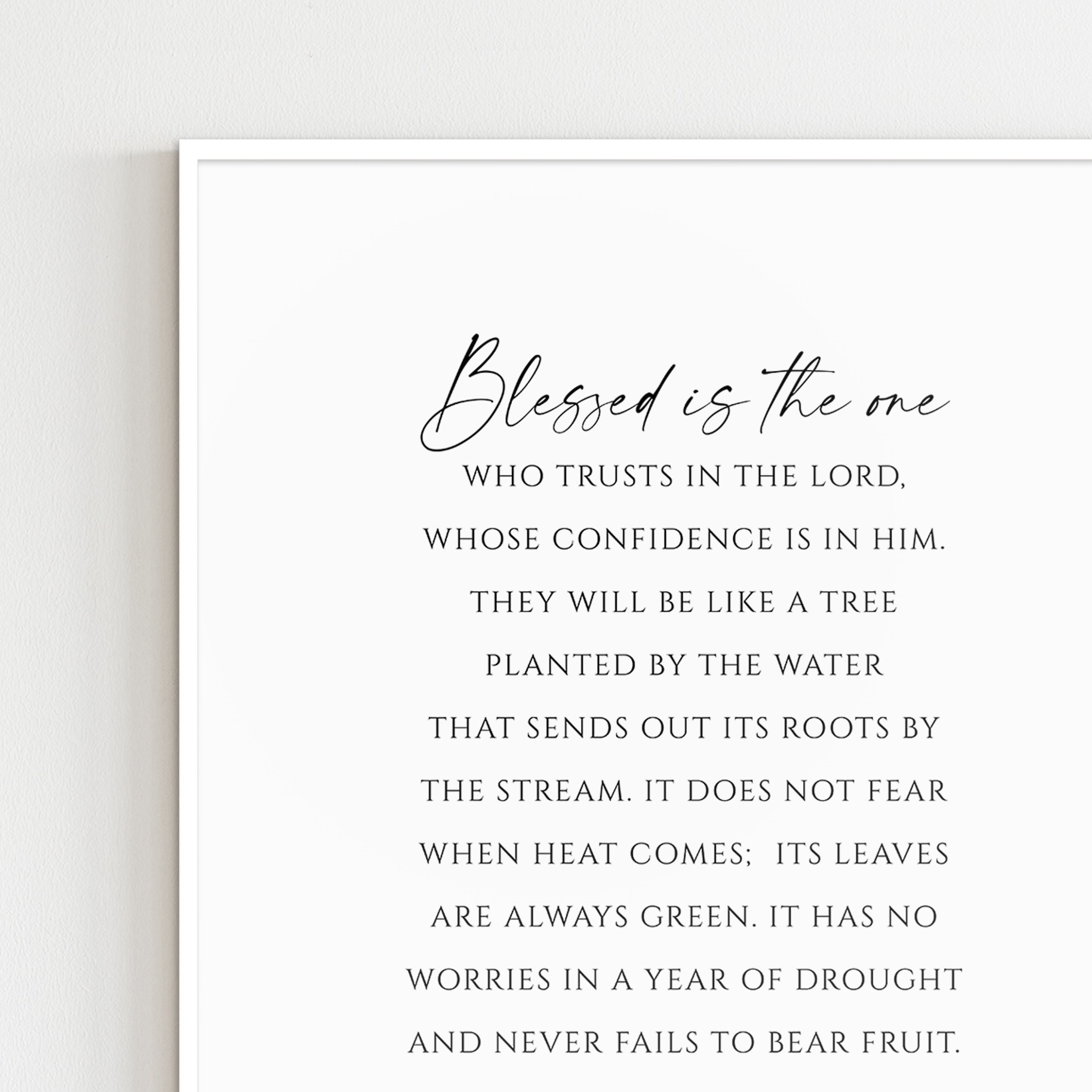Jeremiah 17:7-8 Blessed is the One Who Trusts Bible Verse - Etsy